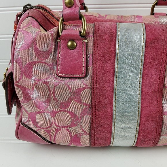 Coach | Bags | Coach Signature 286 Metallic Detail Satchel Handbag ...